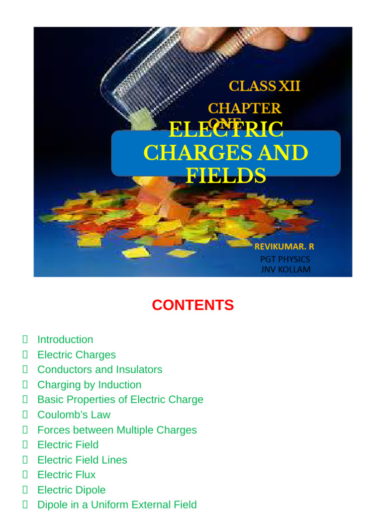 1 Electric Charges and Fields 1 Electric Charges and Fields | PDF | Electric Charge | Electricity