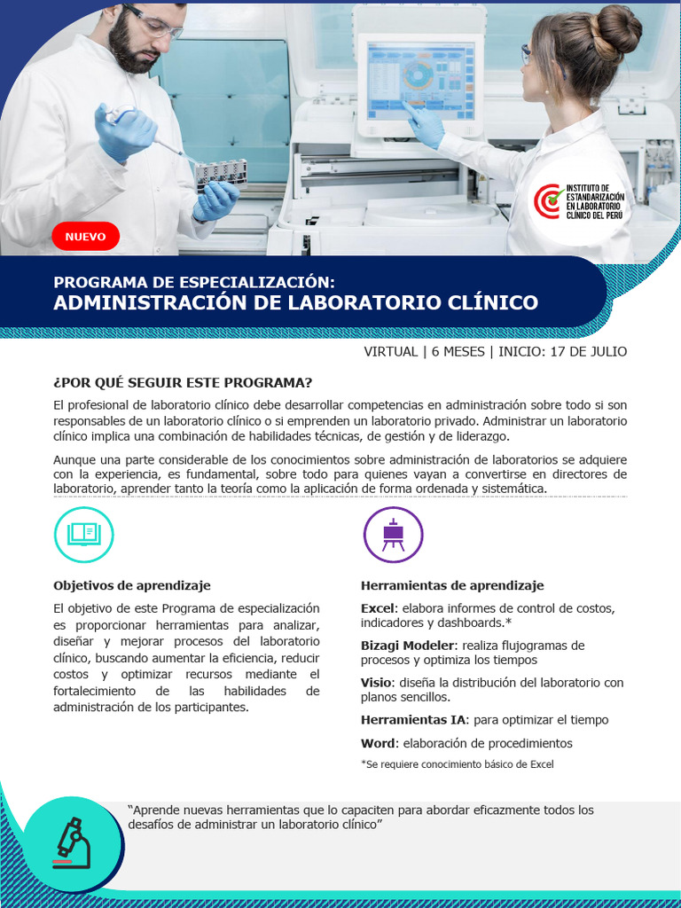 BROCHURE PROGRAMA DE ESPECIALIZACIÓN ADMINISTRACION (v2) 2024 | PDF | Laboratorios | Business