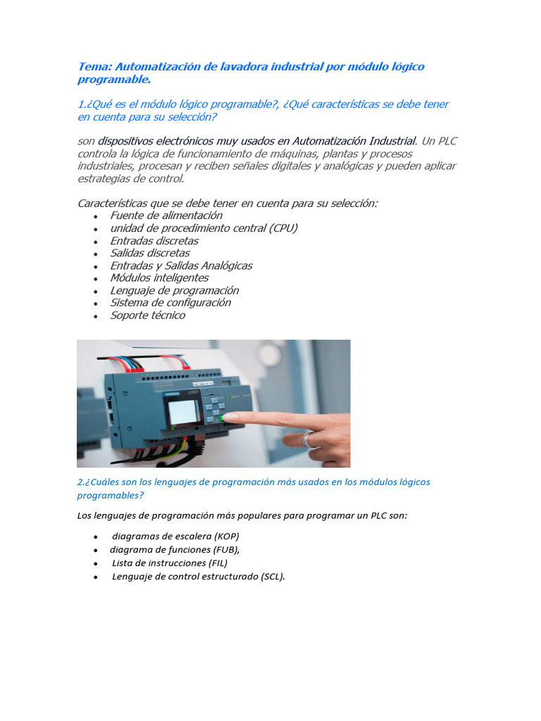 Automatización Por Módulo Lógico Programable | PDF