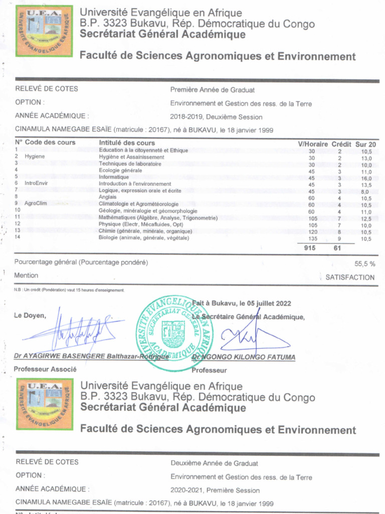 Releve de Cote | PDF