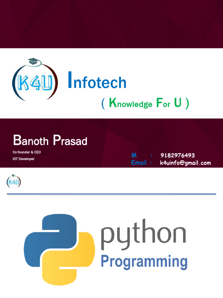 B Prasad Basic Python Programming Pdf Data Type Python Programming Language