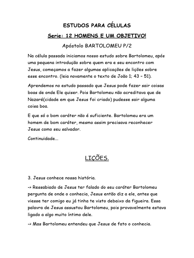 Bartolomeu Parte 2 04 | PDF | Jesus