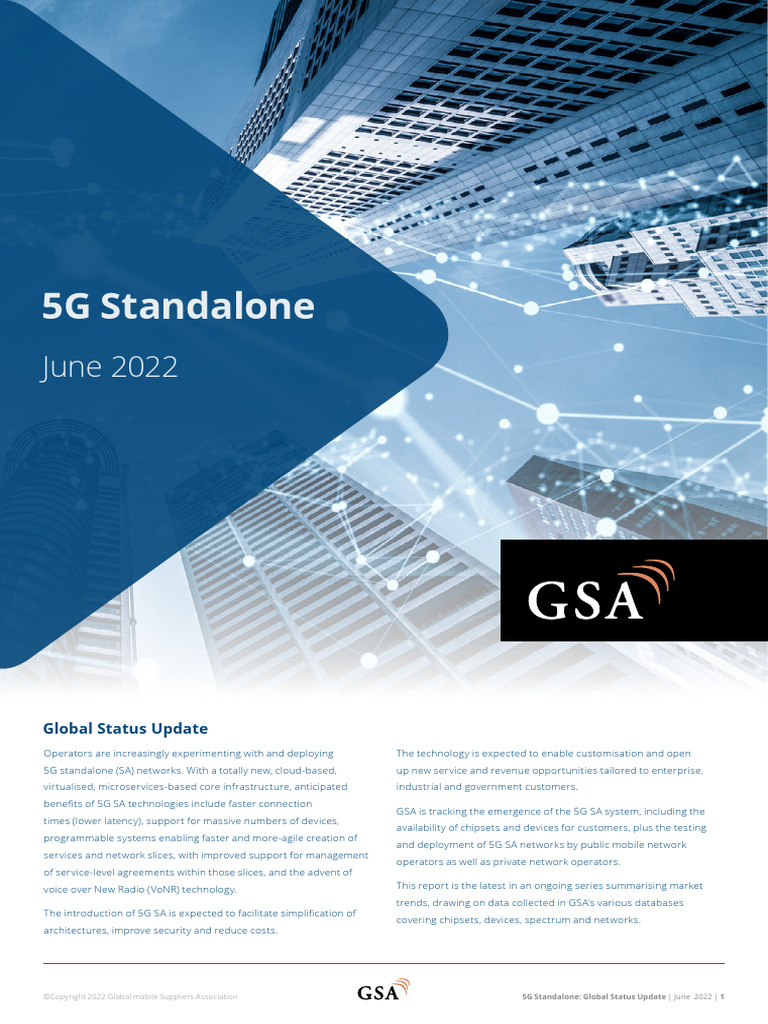 GSA-5G Standalone Jun 22 Summary | PDF | Customer Premises Equipment ...