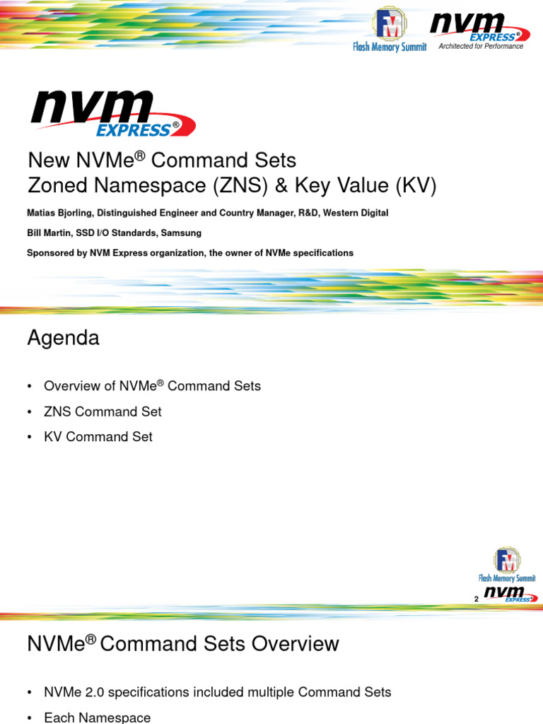 New NVMe® Command Sets Zoned Namespace ZNS Key Value KV | PDF | Solid ...