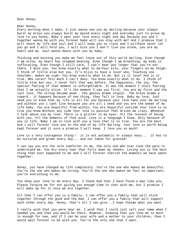 Dear Honey | PDF | Love | Feeling