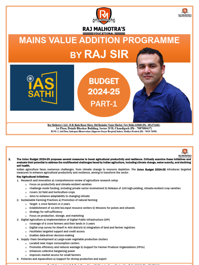 Budget 2024-25: Key Initiatives Overview | PDF | Renewable Energy | Taxes