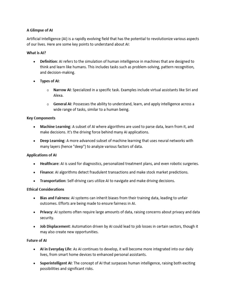 A Glimpse of AI | PDF | Business