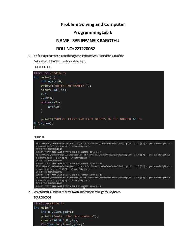 LAB6SNB | PDF