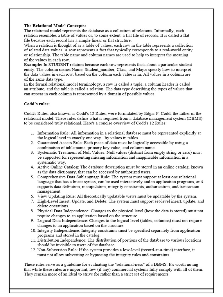 Unit2 Pdf Relational Model Relational Database