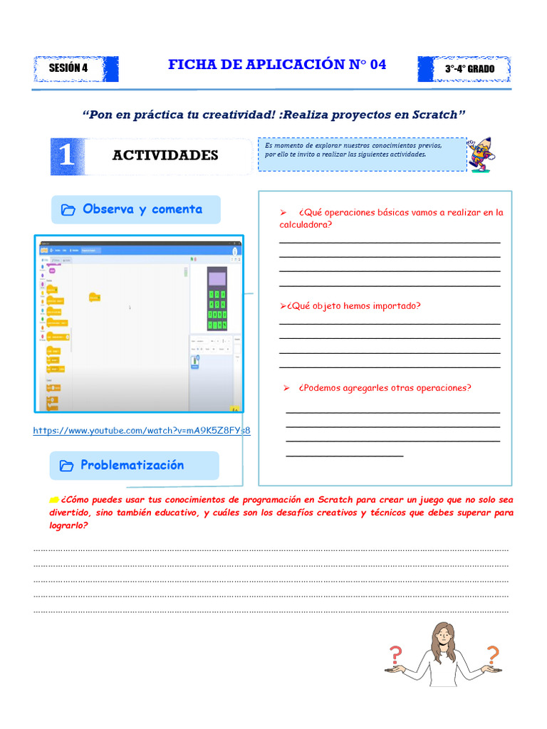 FICHA 4-Pon en Práctica Tu Creatividad! - Realiza Proyectos en Scratch 3-4-EPT-COMPUTACION U4 ...