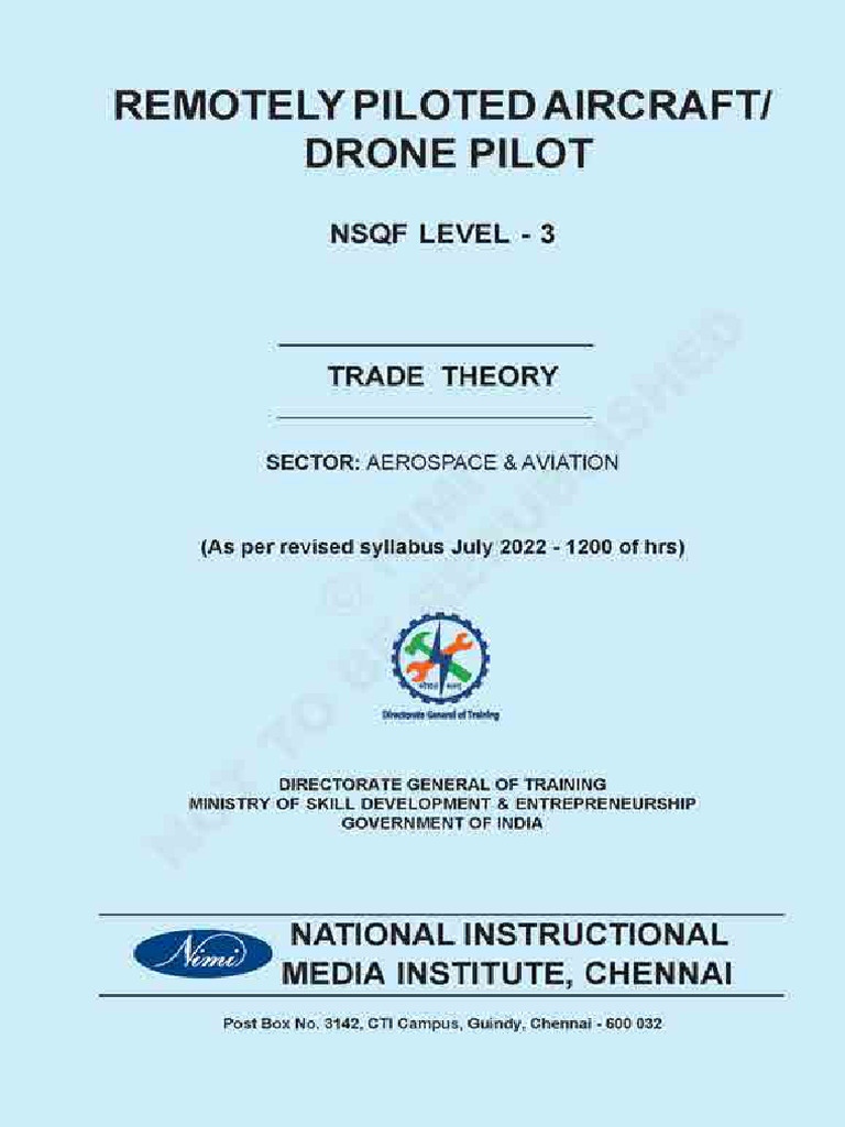 RPA - Drone Pilot - TT (NSQF 2022) | PDF