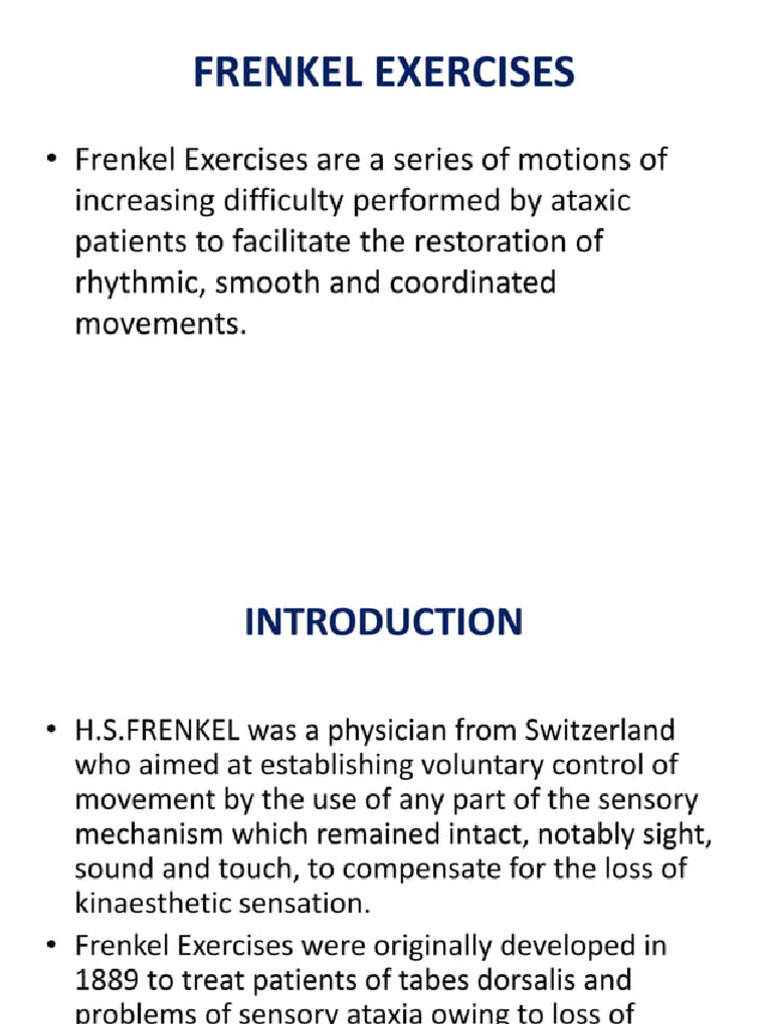 Frenkel's Exercise | PDF