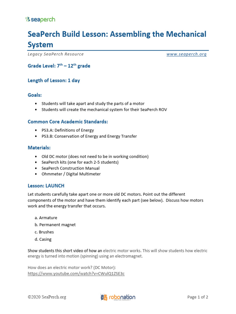 Mechanical-System_Build-Lesson | PDF