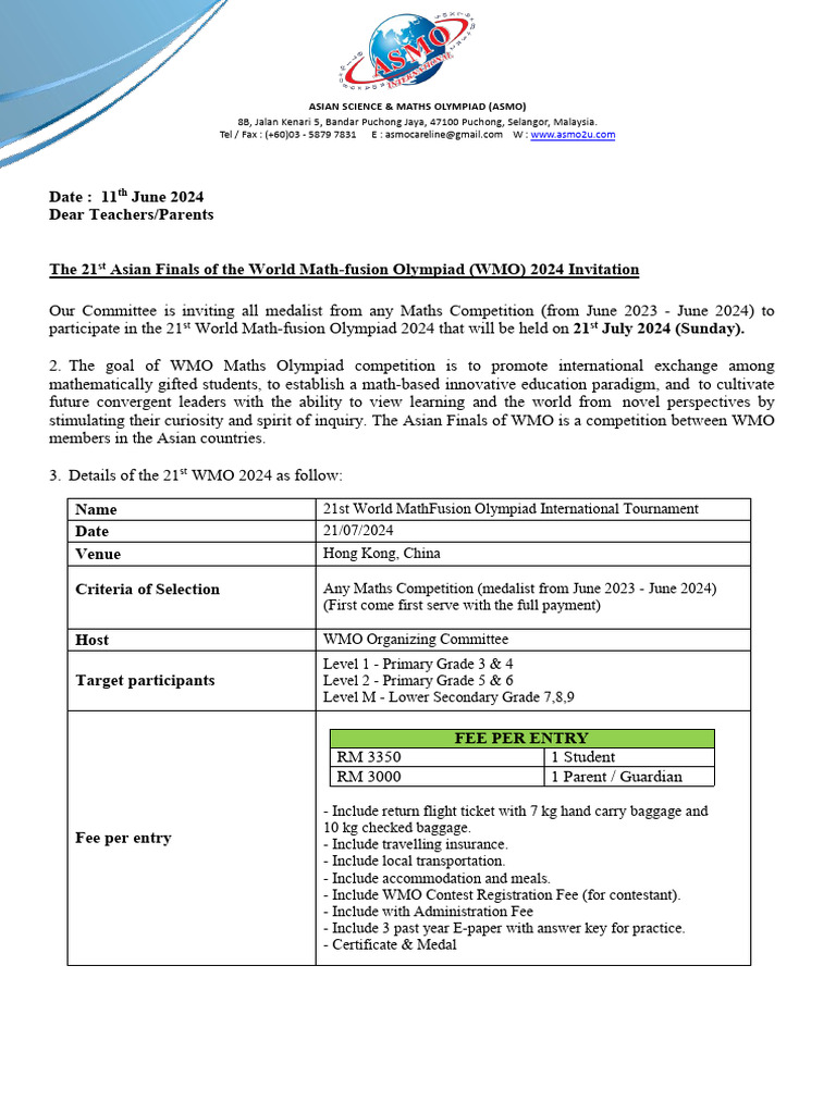 21st World MathFusion Olympiad 2024 | PDF