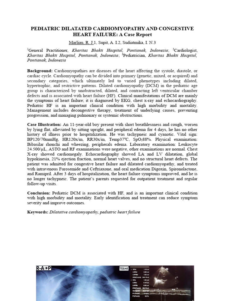 Pediatric Dilatated Cardiomyopathy and Congestive Heart Failure | PDF ...