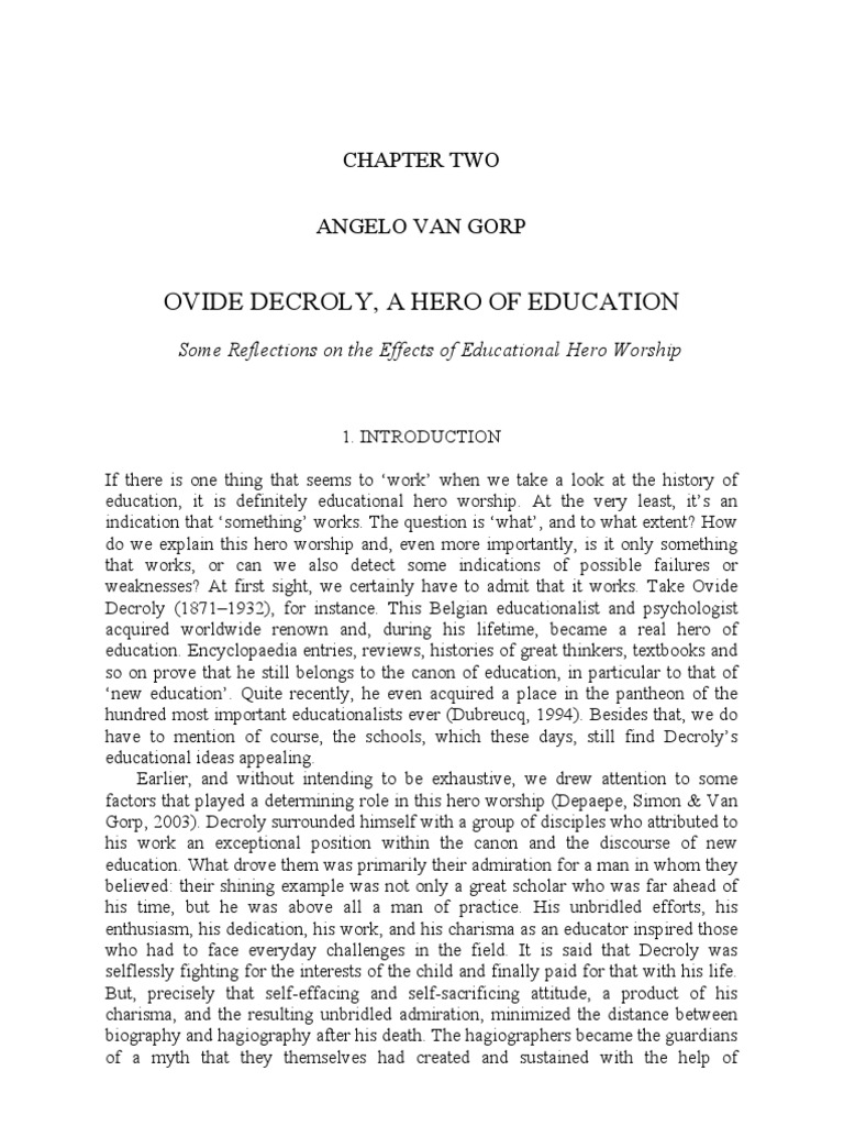 02-Ovide Decroly, A Hero of Education | PDF | Hero | Scientific Method
