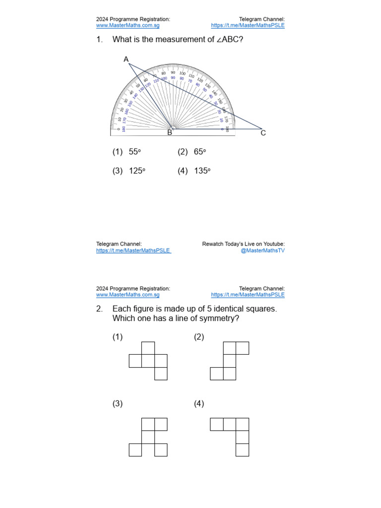 PSLE Maths Revision (Geometry) - 7 May | PDF | Geometric Shapes ...