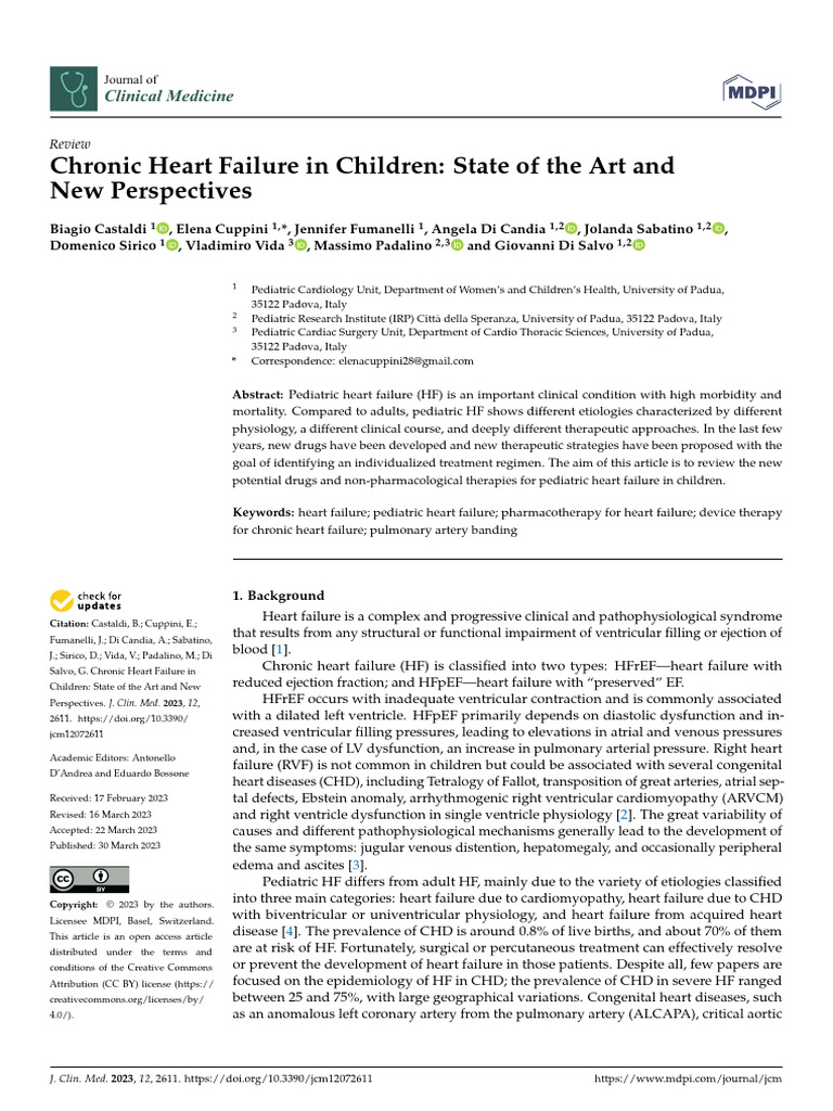 Chronic Heart Failure in Children | PDF | Heart Failure | Heart