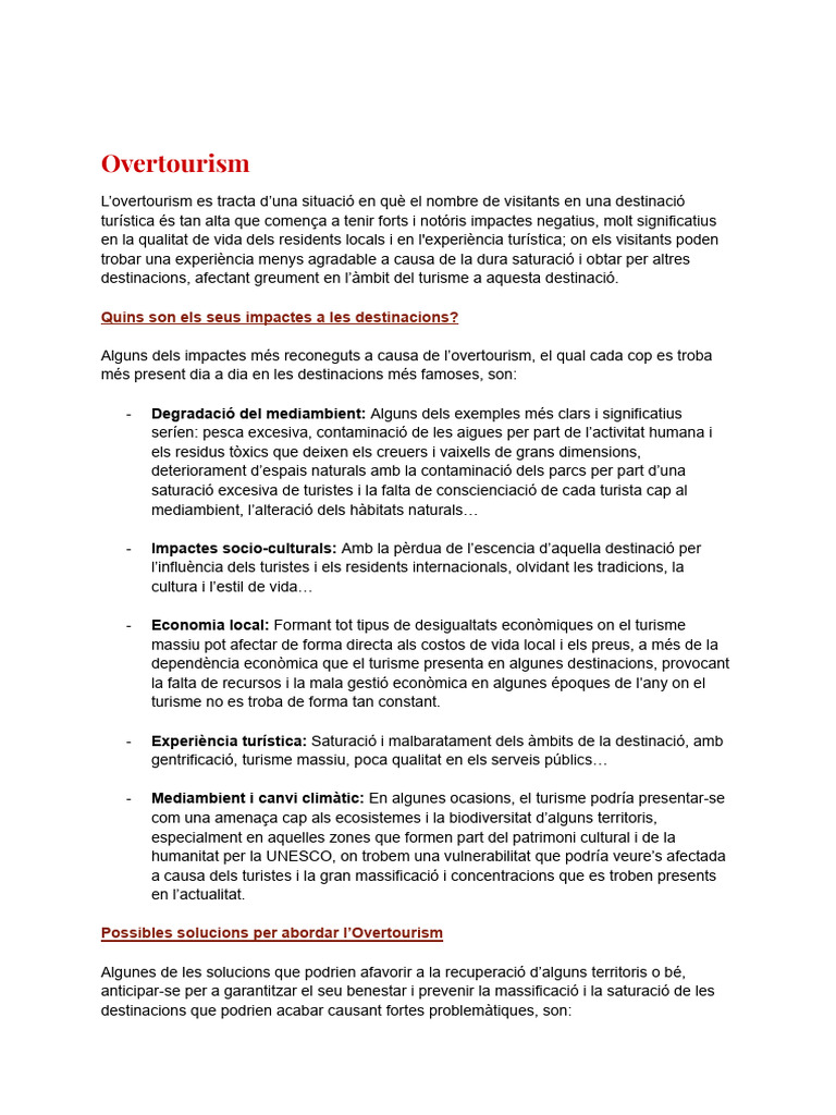 Overtourism | PDF