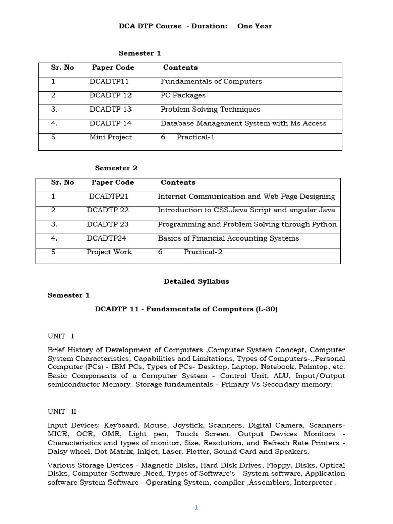 Dca DETAILED SYLLABUS | PDF | World Wide Web | Internet & Web