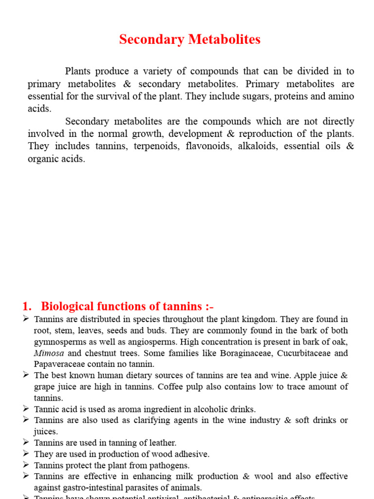 Secondary Metabolites | PDF | Flavonoid | Plants
