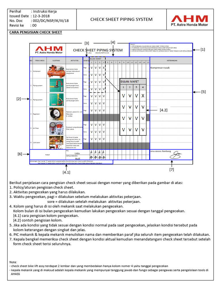 Check Sheet Piping System | PDF