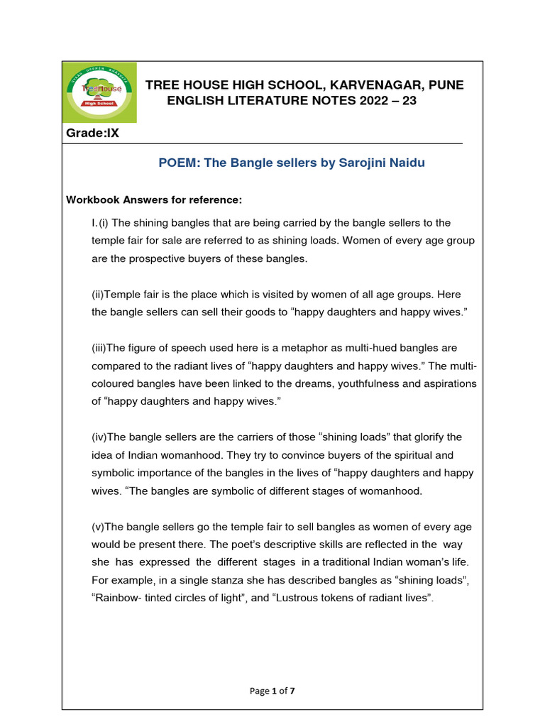 GR 9 Poem 3 and 4notes For Reference | PDF