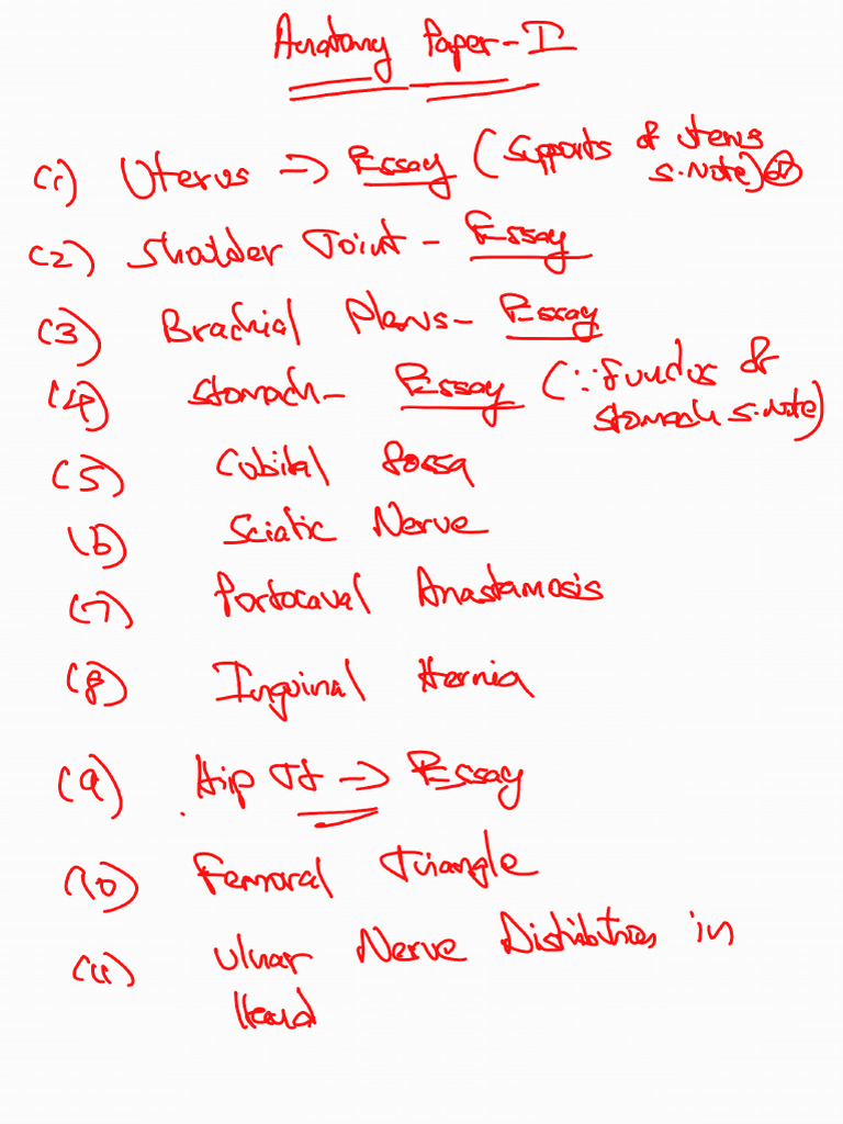 Anatomy Paper 1 | PDF