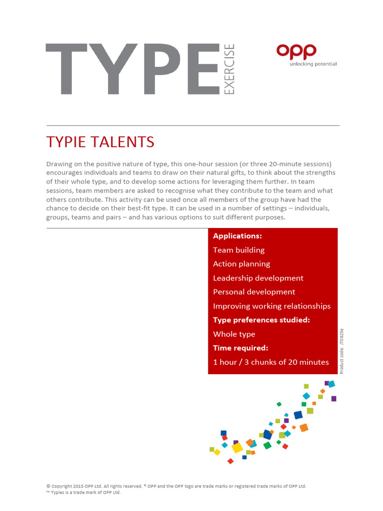 MBTI Type & Talents Exercise | PDF | Brainstorming | All Rights Reserved