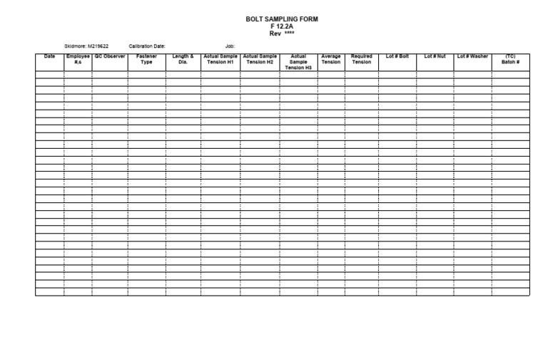 Bolt Testing Form | PDF