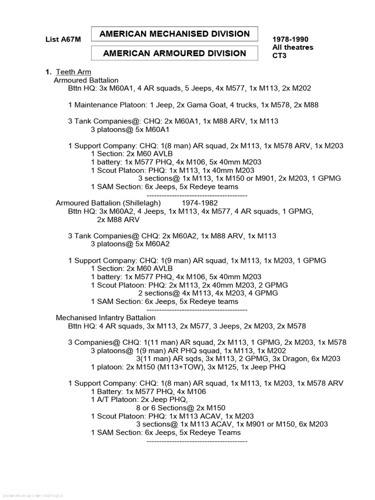 A67M | PDF | Platoon | Battalion