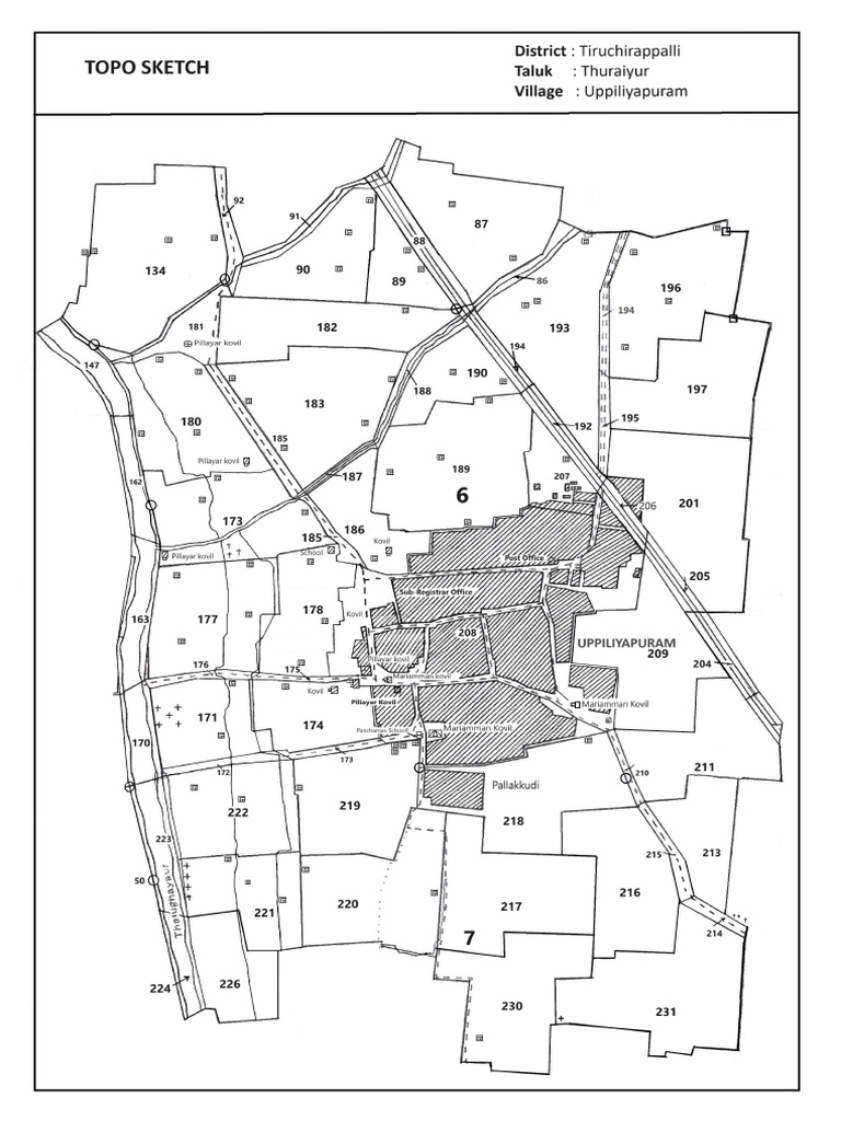 Topo Sketch Thuraiyur Uppiliyapuram | PDF