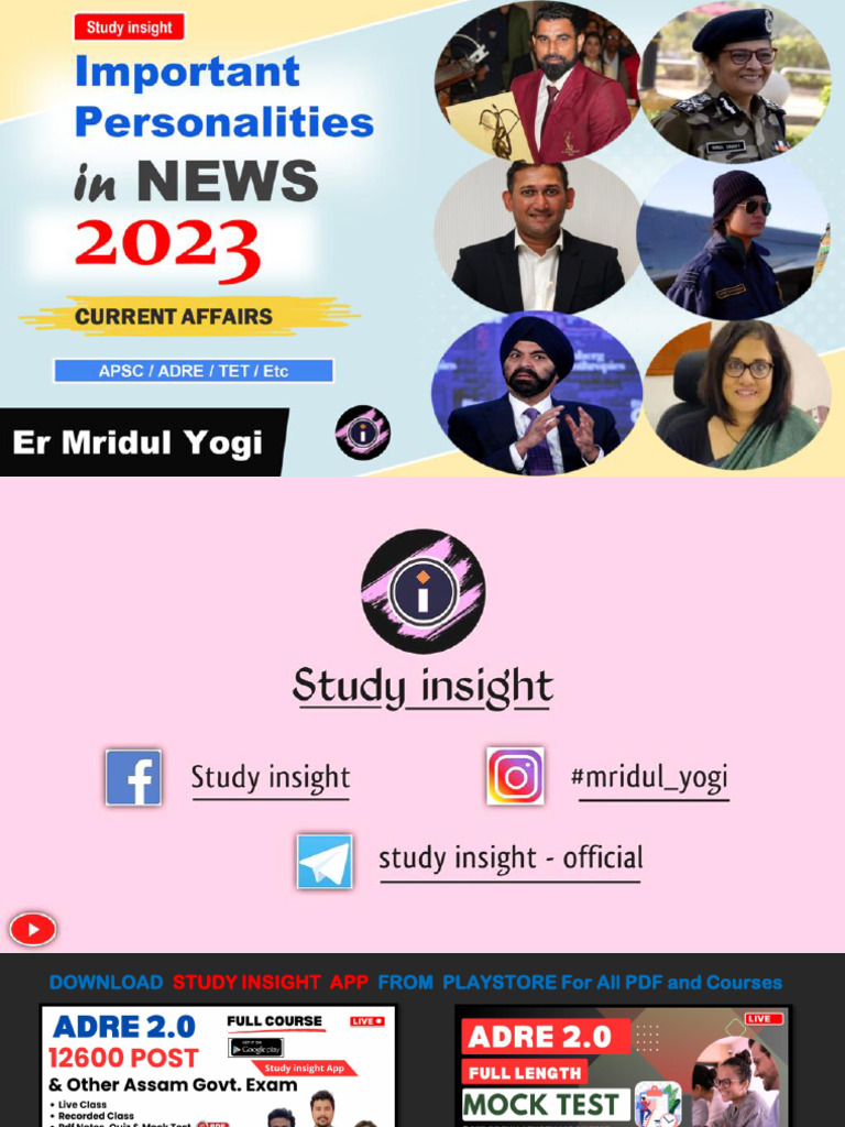 Important Personalities in News | PDF