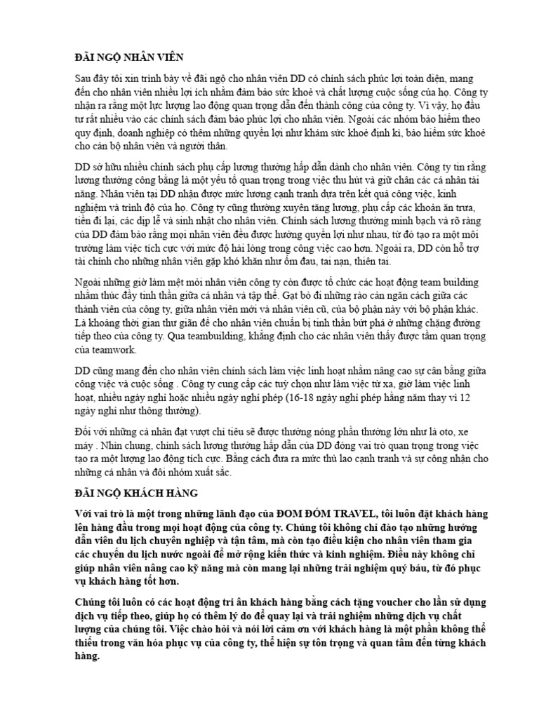 Đãi NG Nhân Viên | PDF