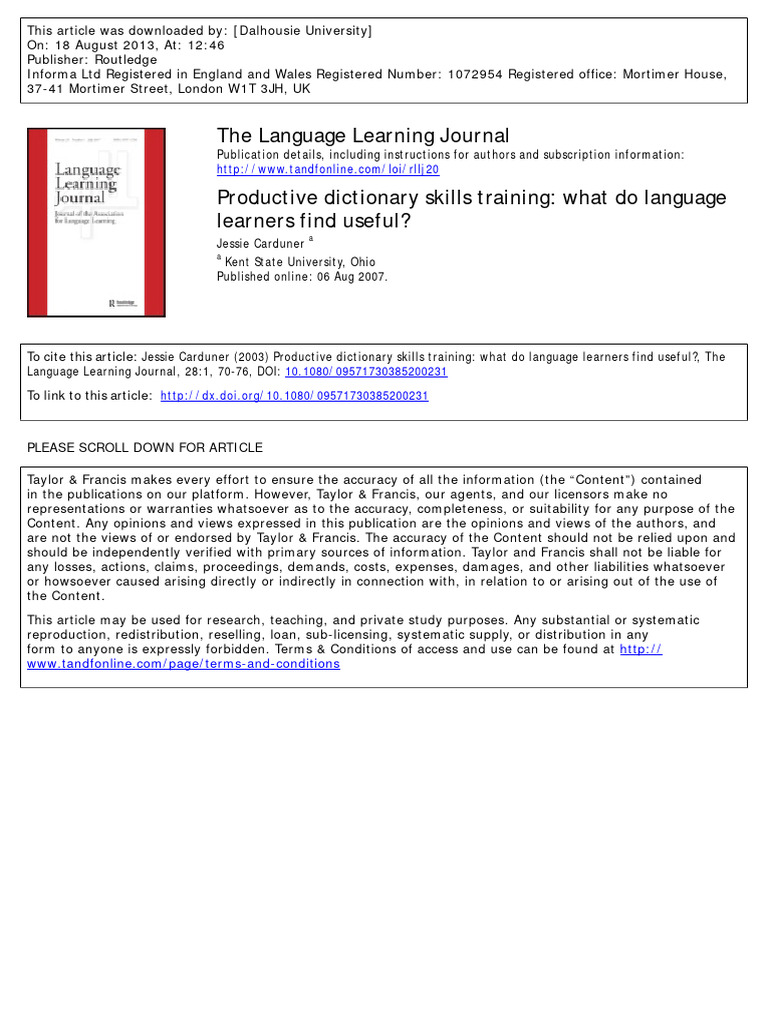Carduner 2003 | PDF | Multilingualism | Second Language