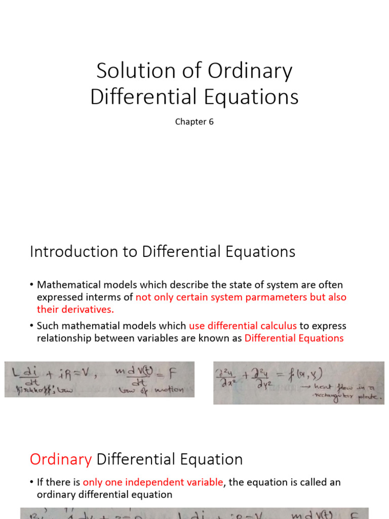 Ordinary Differential Equations Solutions | PDF | Differential ...