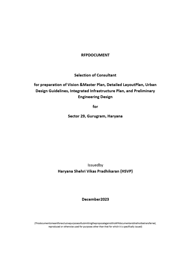 Sec 29 Layput Plan Dec 2023 | PDF | Request For Proposal | Indemnity
