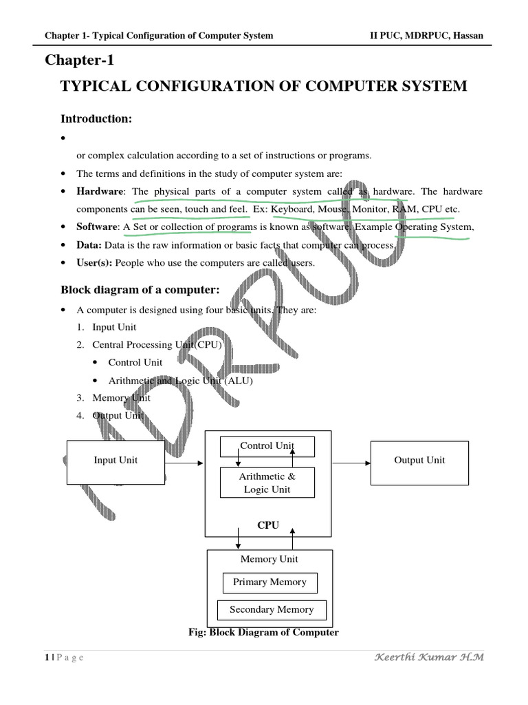 Chapter 1 Typical Configuration of Computer | PDF | Random Access Memory | Computer Data Storage