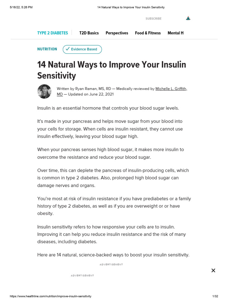 Natural Ways to Boost Insulin Sensitivity | PDF | Insulin Resistance ...