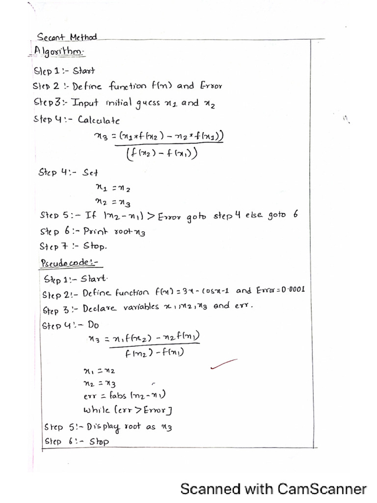 Secant Method | PDF