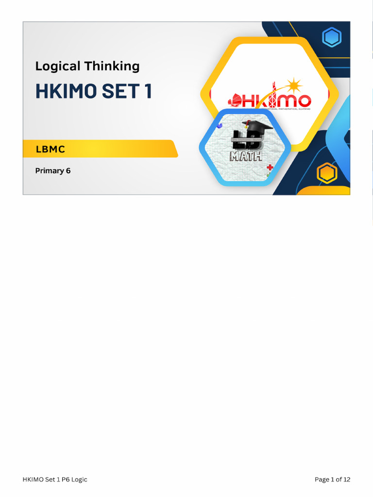 Hkimo Set 1 p6 Logic | PDF
