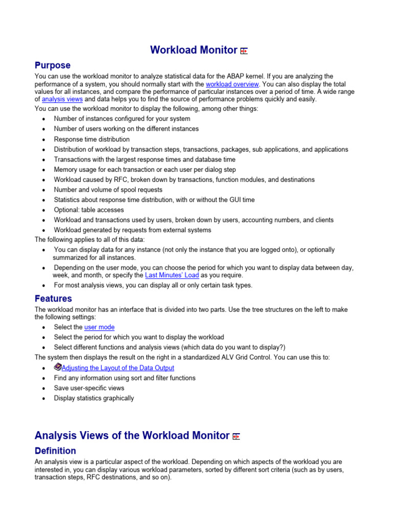 Workload Monitor St03 Pdf Databases Internet And Web