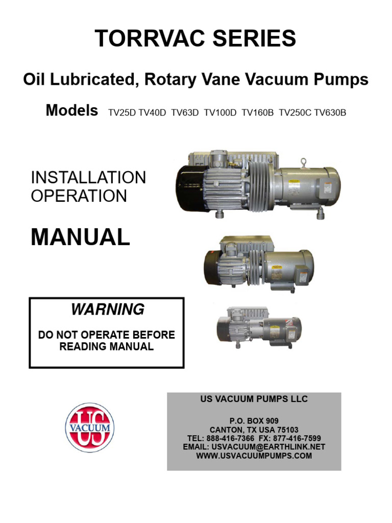 Torrvac (D) Manual | PDF | Pump | Valve