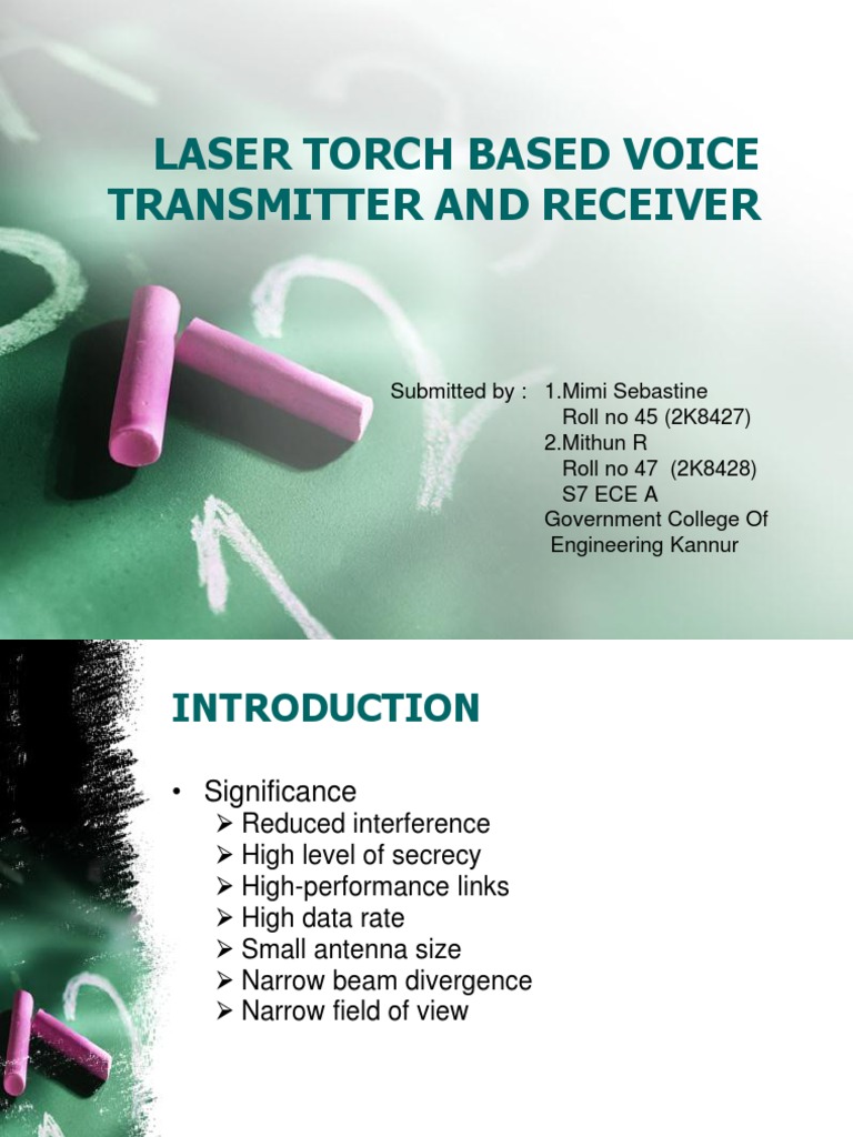 Laser Torch Based Voice Transmitter and Receiver | PDF | Microphone ...