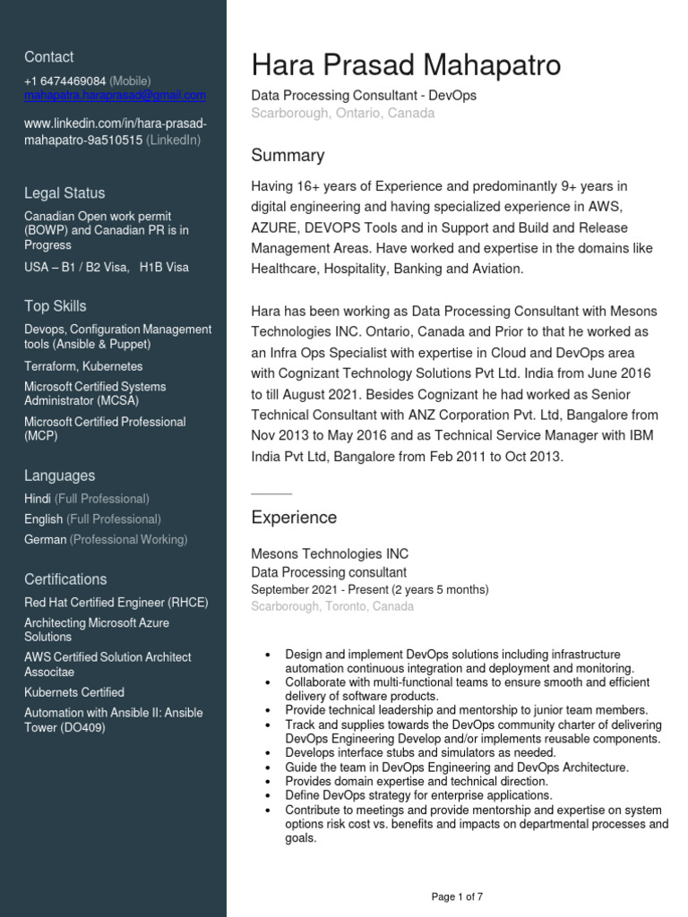 Hara Prasad Linkedin Pdf Citrix Systems Server Computing