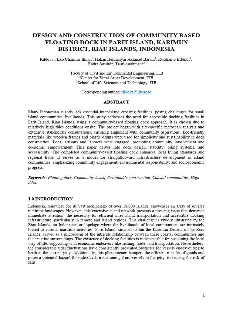 Paper Floating Dock - Ril | PDF | Waves | Screw