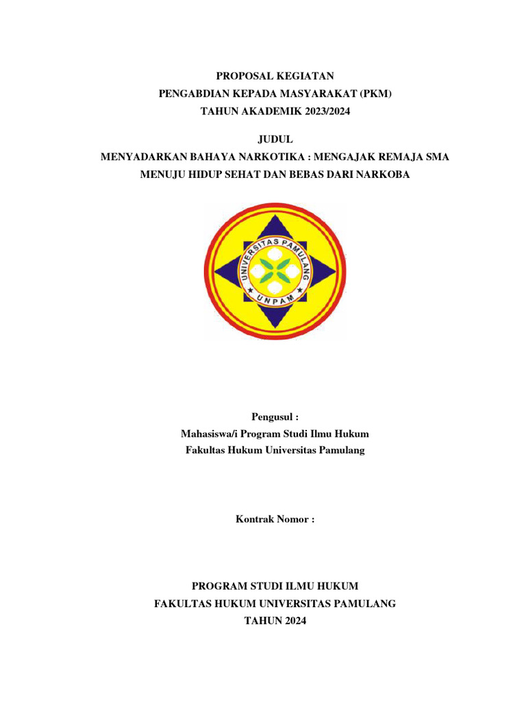 Proposal PKM Kel 1 Terbaruu | PDF