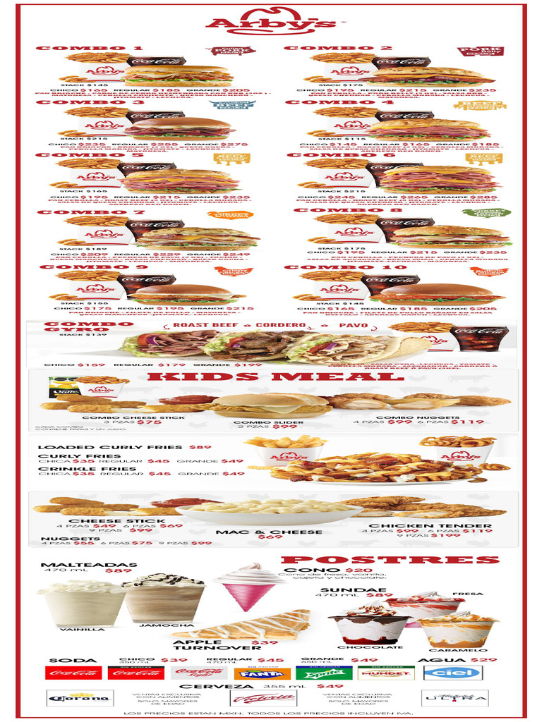Menú Arby's | PDF