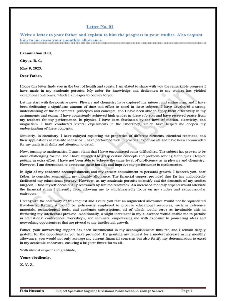 Student Letters to Family & Friends | PDF | Physics | Grammar