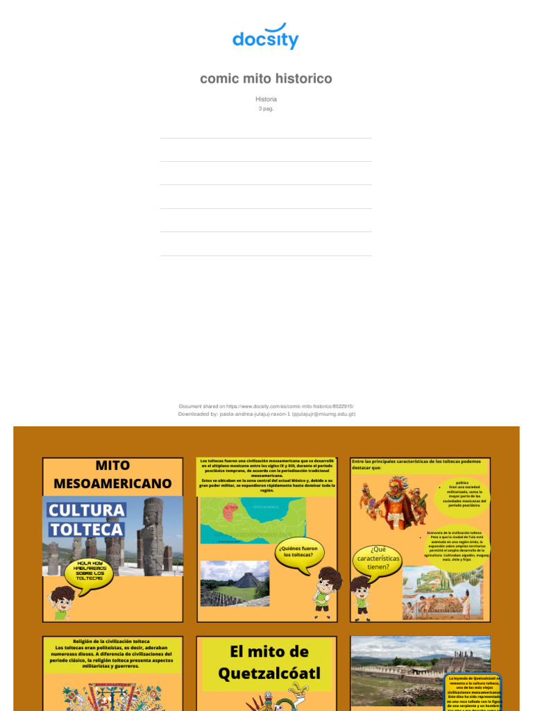 Docsity Comic Mito Historico | PDF | Mesoamérica | Pueblos indígenas de ...